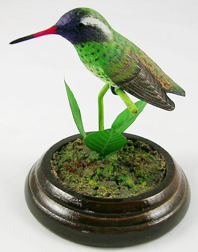 White Eared Hummingbird - Hand Carved Wooden Bird – Darby Creek Trading