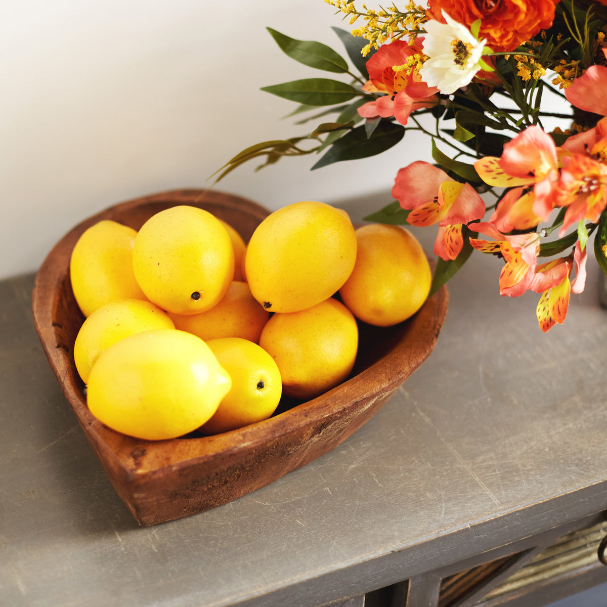 Hand Carved Spanish Oak Wood Heart Shaped Bowl- 2 Size Options – Darby ...