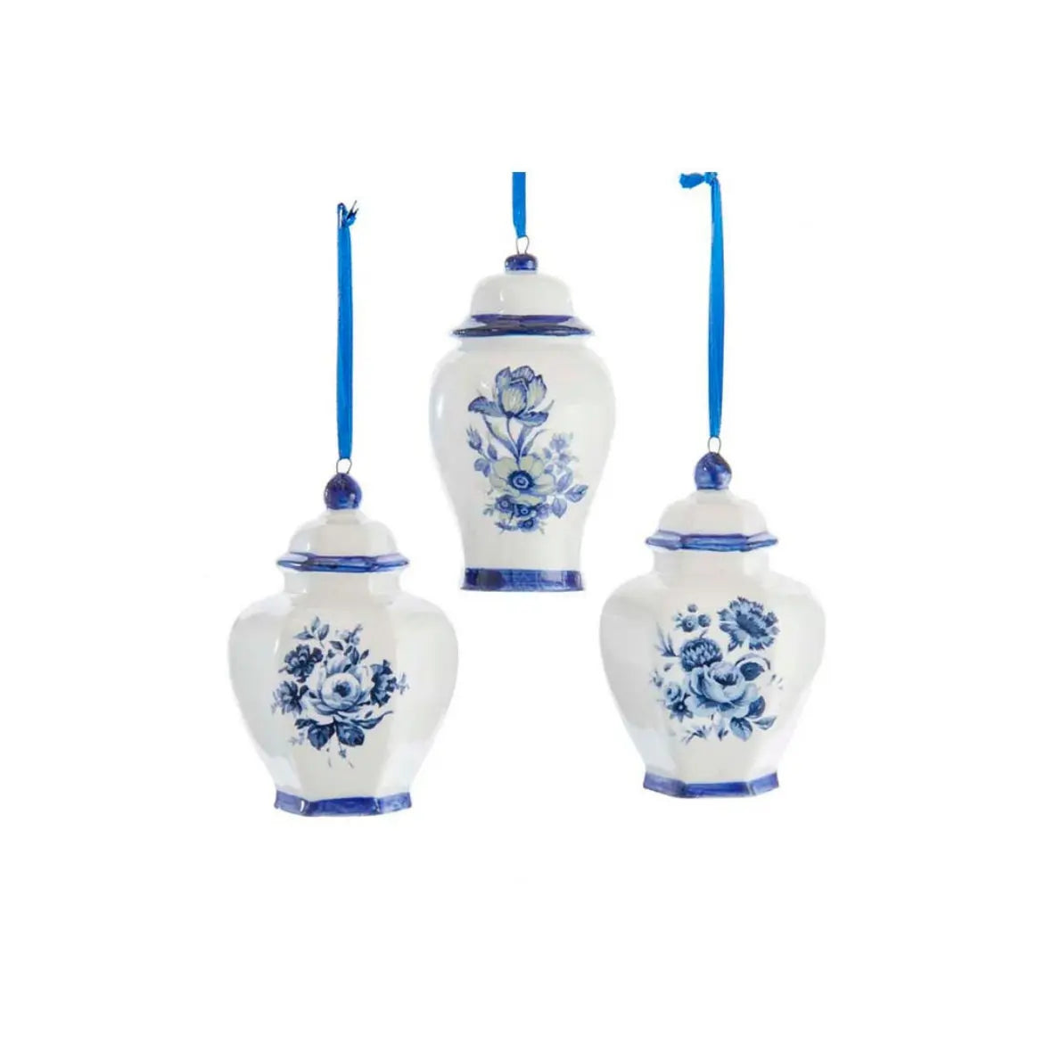 Indigo Blue & White Porcelain Chinoiseries Delft Jar Holiday Christmas ...
