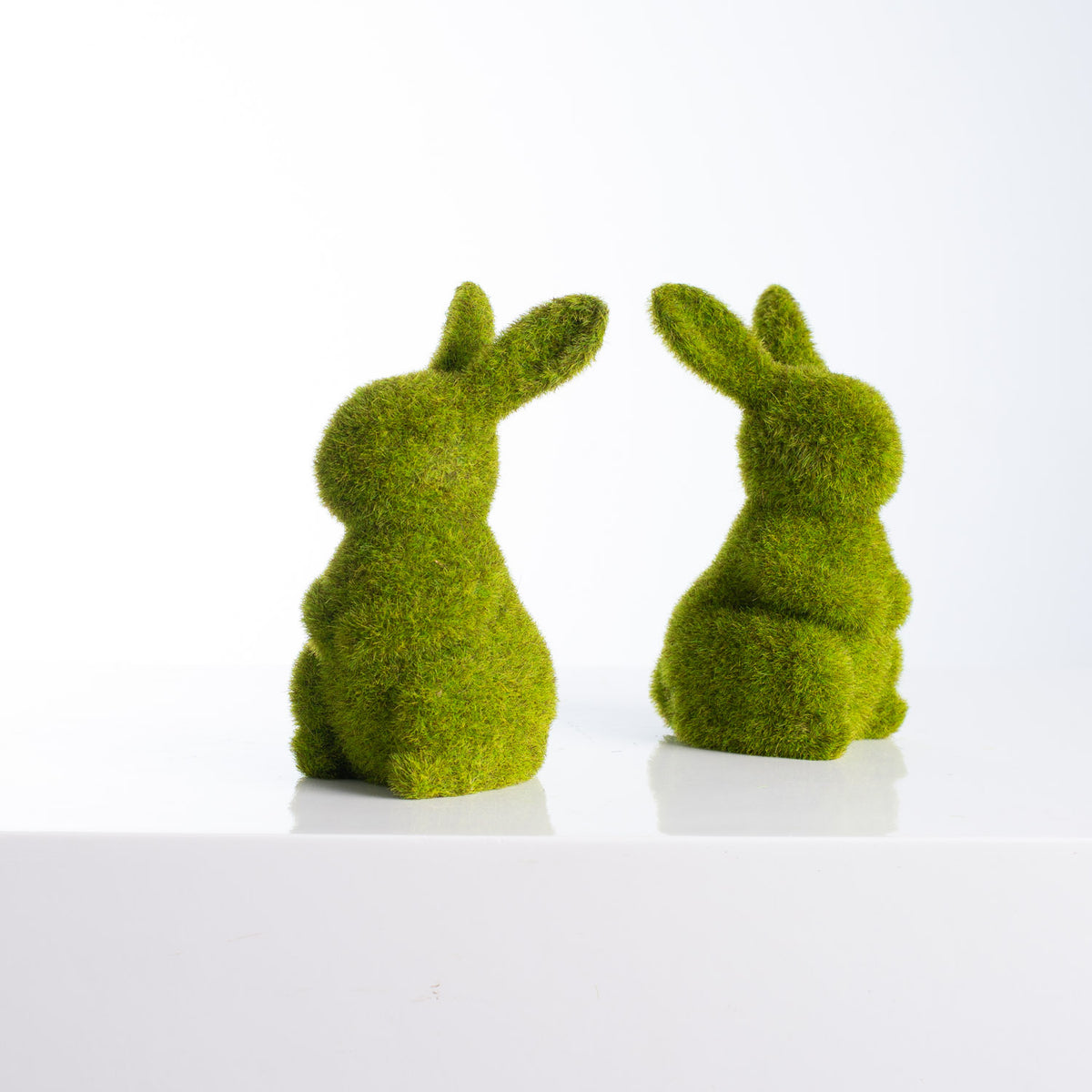 Moss Covered Standing Bunny Rabbits Easter Tabletop Decor - Set of 2 ...