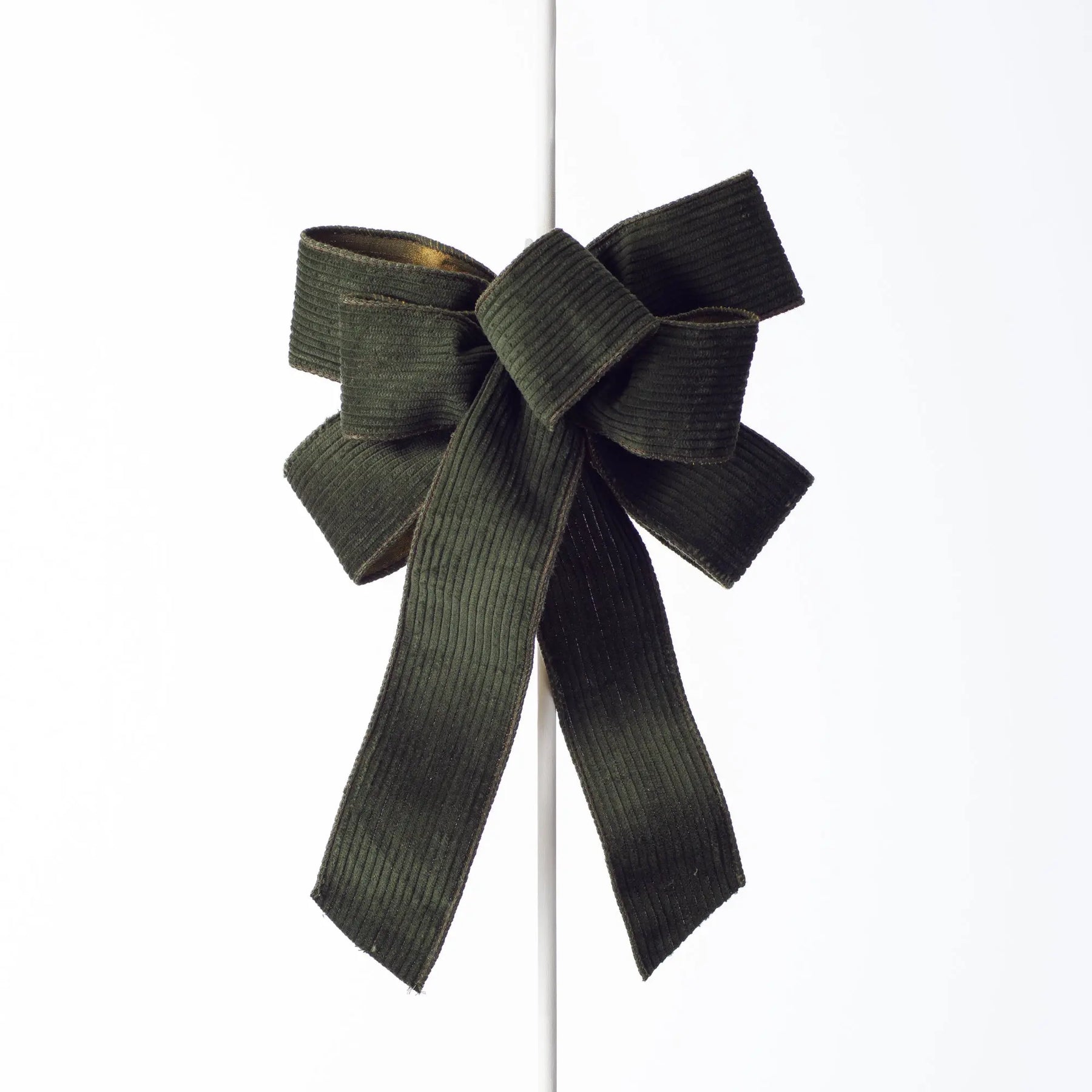 Lux Forest Green Wire-Lined Corduroy Drape Loop Bow - Darby Creek ...