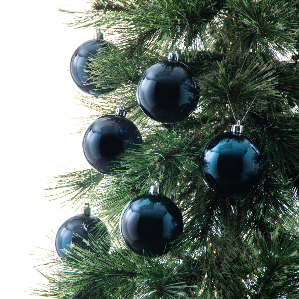 Antiqued Midnight Navy Blue Mercury Look Holiday Christmas Ball Orname ...