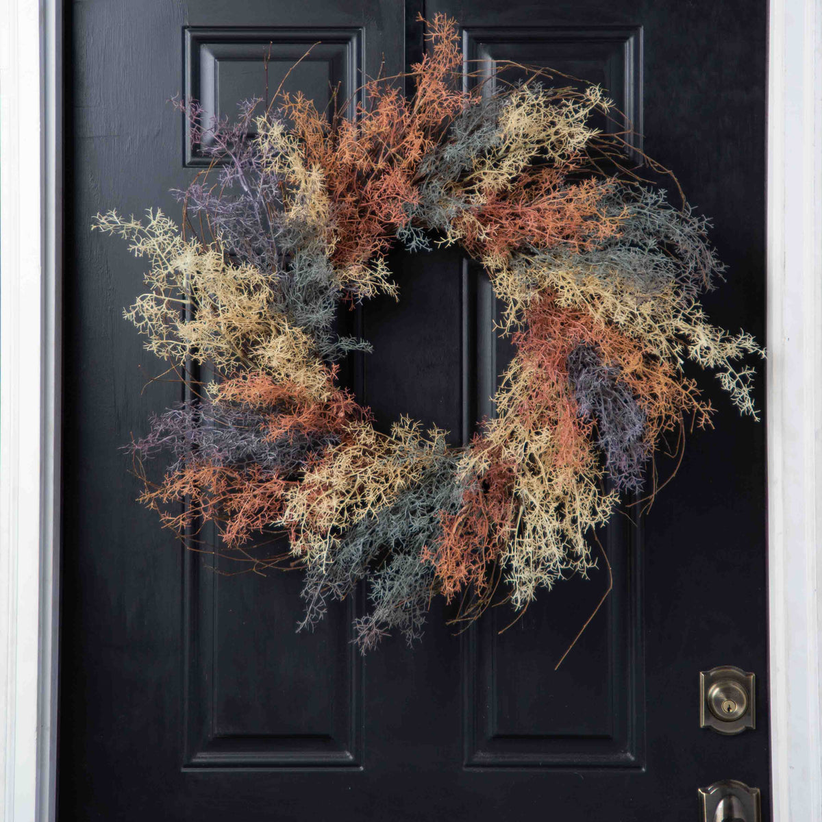 Dreamy Coral Fern On A Wispy Birch Twig Everyday Front Door Wreath ...