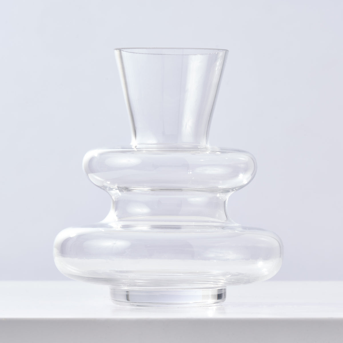 Stacked Clear Glass Totem Style Kappa Vase - 2 Size Options Available ...