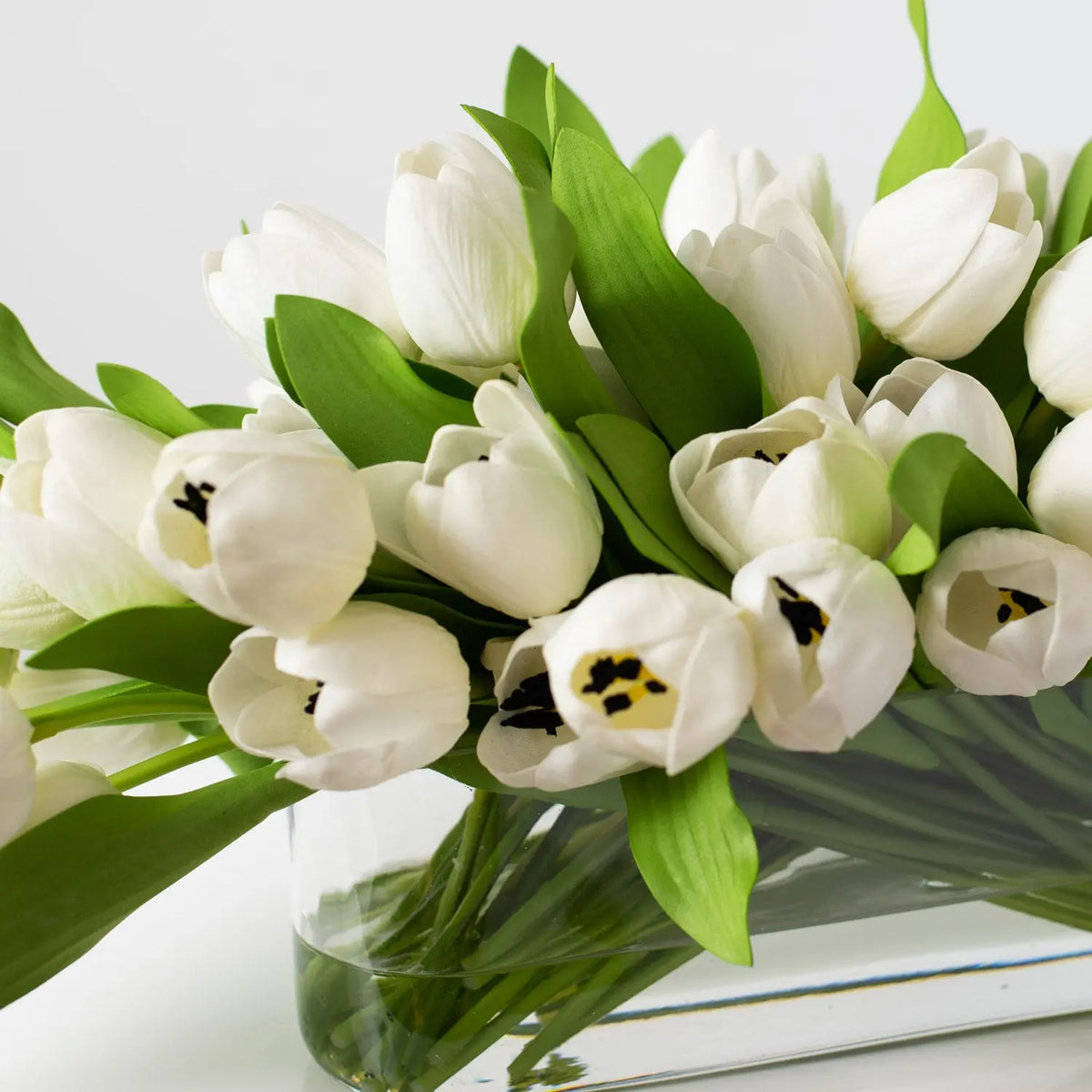 X-Large Real Touch White Tulip Everyday Spring Floral Arrangement in O ...
